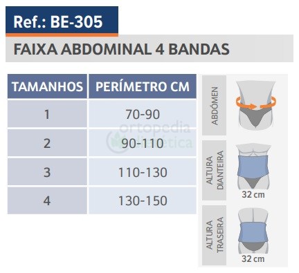 Faixa Abdominal 4 Bandas | Orliman - Ortopedia e Dietetica