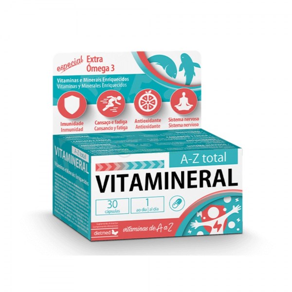 Vitamineral A a Z Total | Embalagem 30 cápsulas - Ortopedia e Dietetica